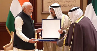 Narendra Modi receives Kuwait's highest honour 'The Order of Mubarak Al Kabeer' | coastaldigest ...