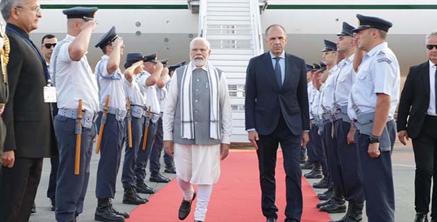 Modi arrives in Greece; 1st Indian first PM to visit in 40 years | coastaldigest.com - The ...